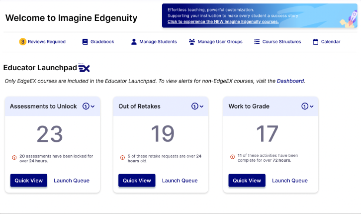 EdgeEX — Overview of features for teachers – Edgenuity
