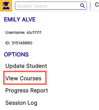 Viewing a Student's Courses – Edgenuity