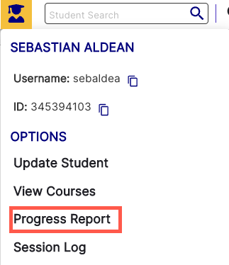 Viewing a student's progress report – Edgenuity