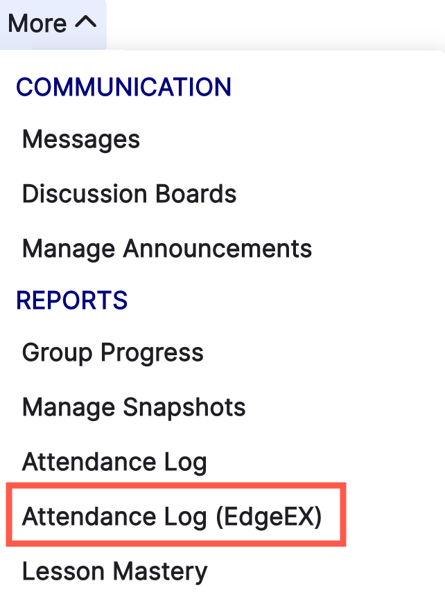 EdgeEX — Using the Attendance Log and Session Log – Edgenuity