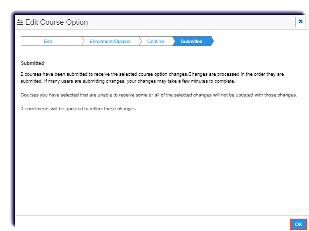 Editing the Course Options for Multiple Courses – Edgenuity
