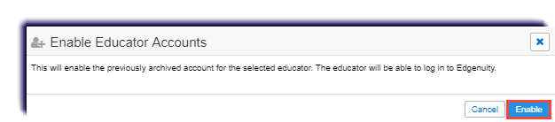 Enabling an Educator Via Manage Educators – Edgenuity