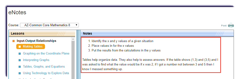 Viewing a Student's eNotes – Edgenuity