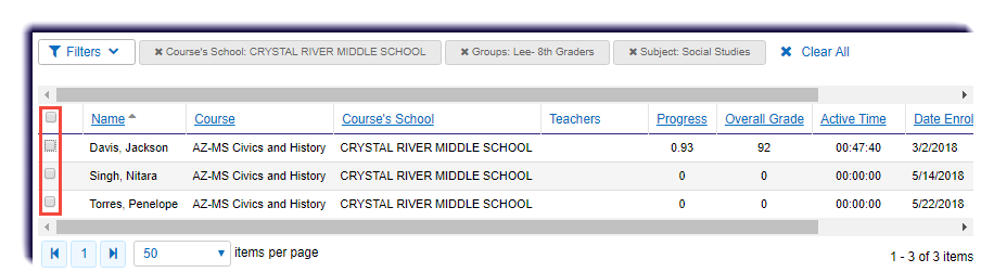 Multiple Enrollments Actions Overview – Edgenuity