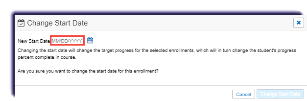 Changing the Start Date of a Single Enrollment – Edgenuity