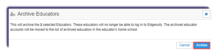 Archiving Multiple Educator Accounts – Edgenuity