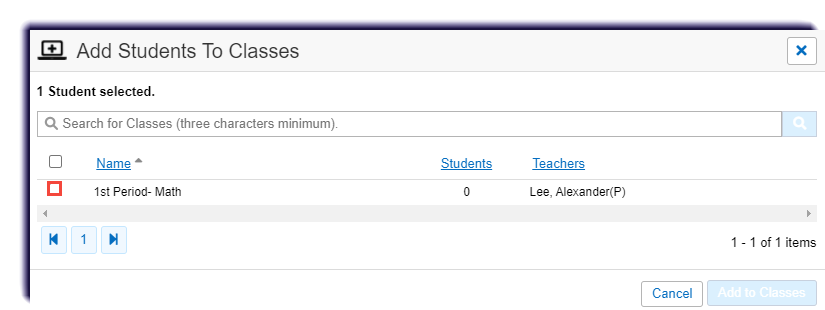Adding a Student to a Class – Edgenuity