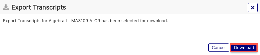 Exporting the Audio Transcripts for a Course – Edgenuity