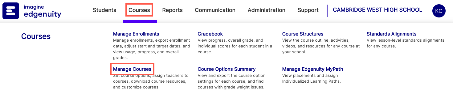 Pretesting Options – Edgenuity